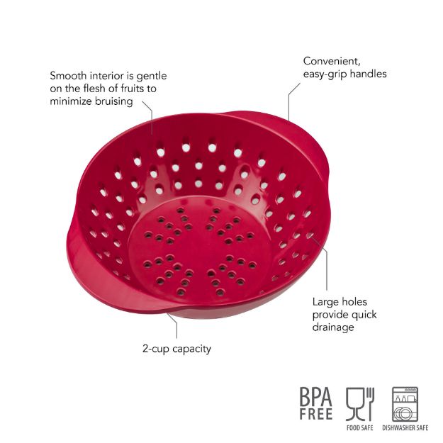 Tovolo Kitchen Accessories. Mini Berry Colander Melamine Cayenne